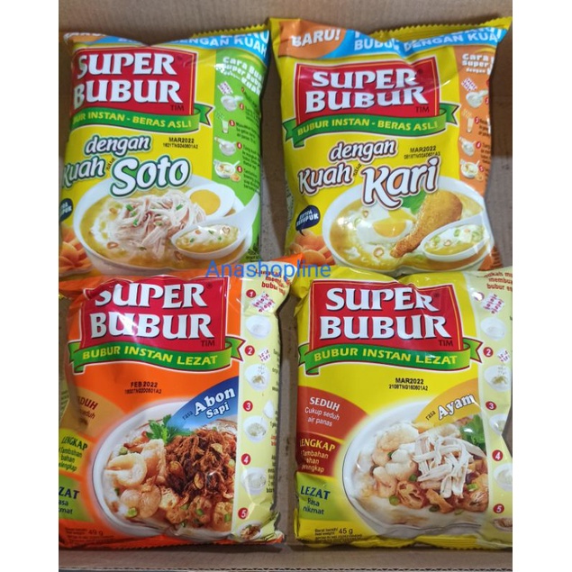 Jual Super Bubur per 4bungkus bubur instan | Shopee Indonesia