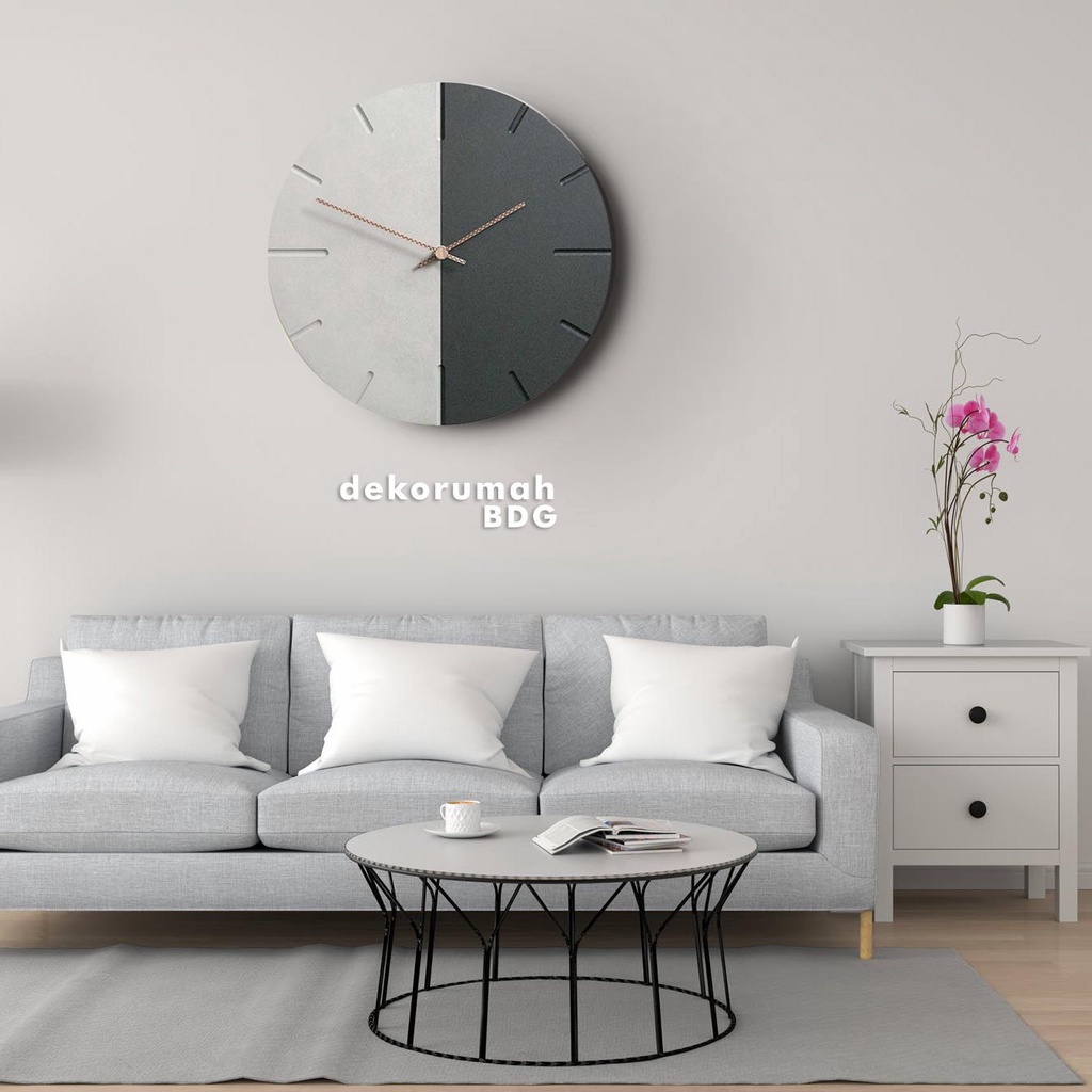 Jual Dekorasi Dinding Jam Kayu Minimalis Simple Unik Scandinavian Hitam ...