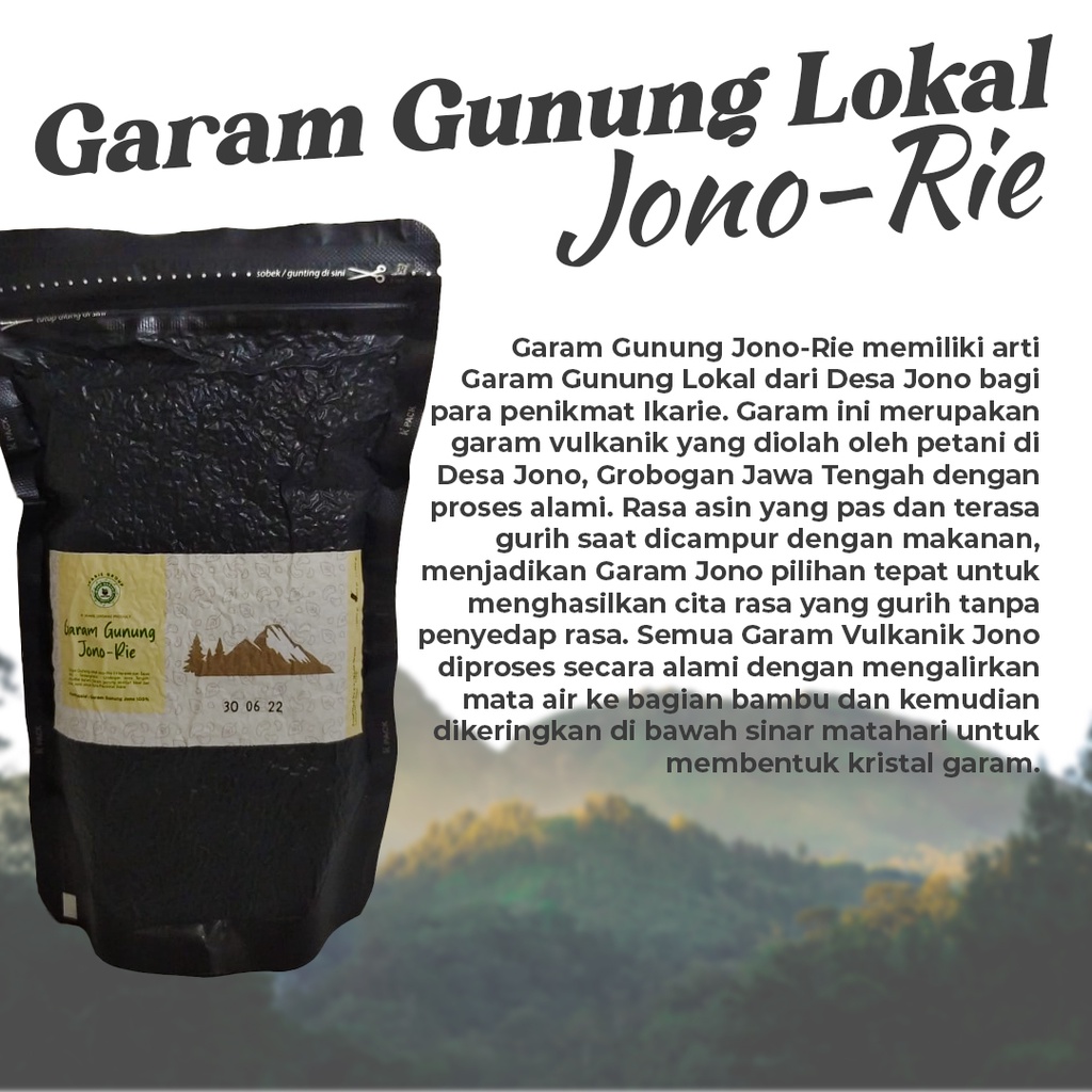 Jual Garam Gunung Jono Rie Ikarie Organic 500gr | Shopee Indonesia