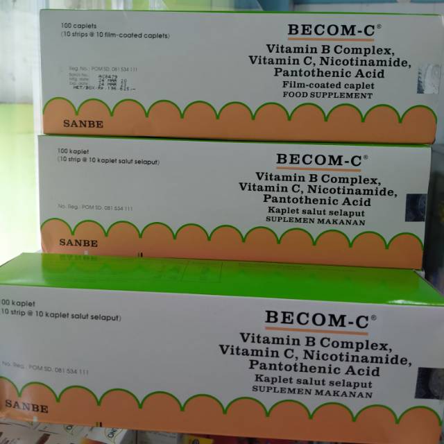 Jual BECOM-C vitamin C ,B kompel /1 STRIP ISI 10 TABLET | Shopee Indonesia