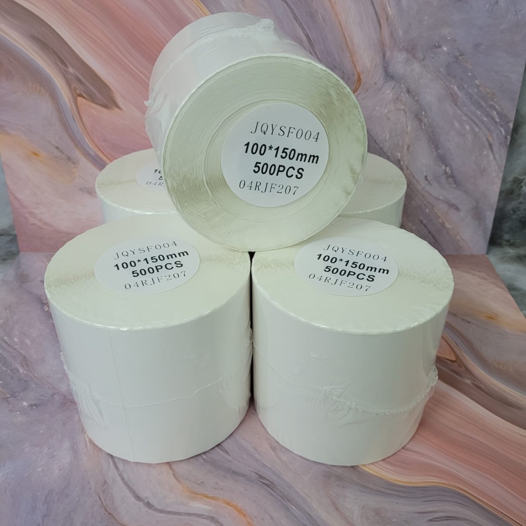 Jual Kertas termal 100 x 150 mm Label Thermal Stiker thermal isi 500pcs/Kertas Printer | Shopee ...