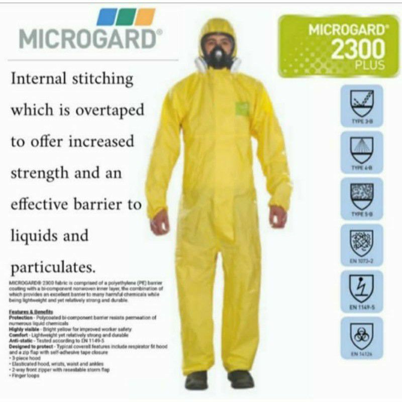 Jual APD Coverall Medis Hazmat Microgard 2300 Plus Original Ansell ...