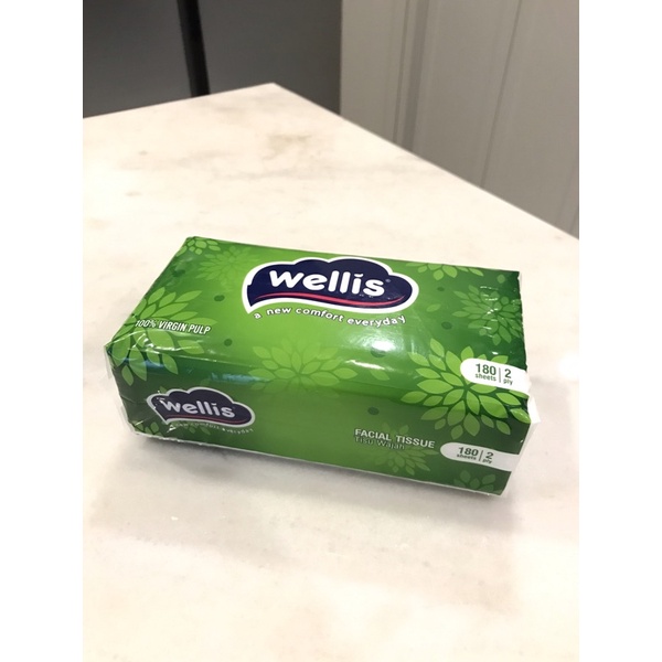 Jual Facial Tissue WELLIS (2 ply 180 sheets) Tisu Wajah Tissu Murah 100 ...