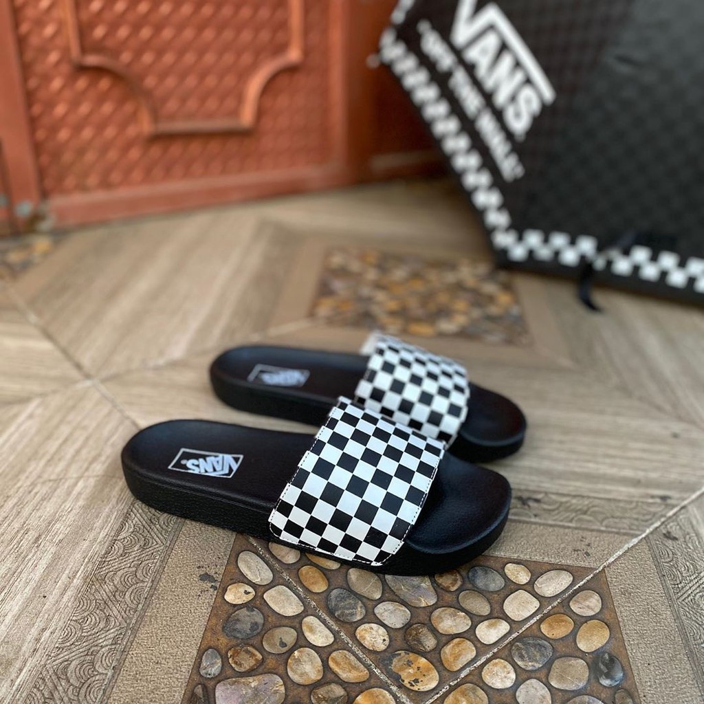 Jual Vans Slide On La Costa Checkerboard 100% Original | Shopee Indonesia