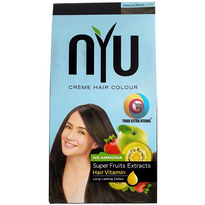 Jual SEMIR RAMBUT CREME HAIR COLOUR NYU NATURAL BLACK | Shopee Indonesia