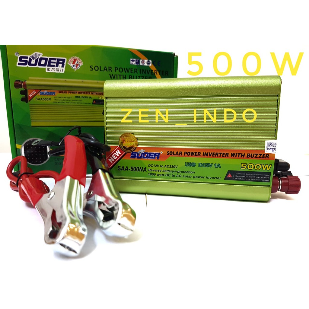 Jual Solar Power Inverter 500 Watt 12V SUOER SAA-500N With Buzzer ...