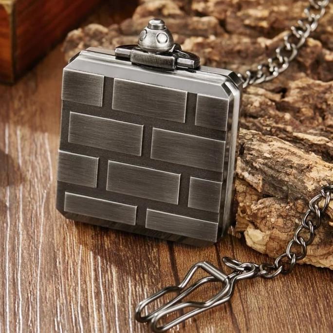 Jual Antique Mario Retro Pixel Question Box Quartz Pocket Watch / Jam ...