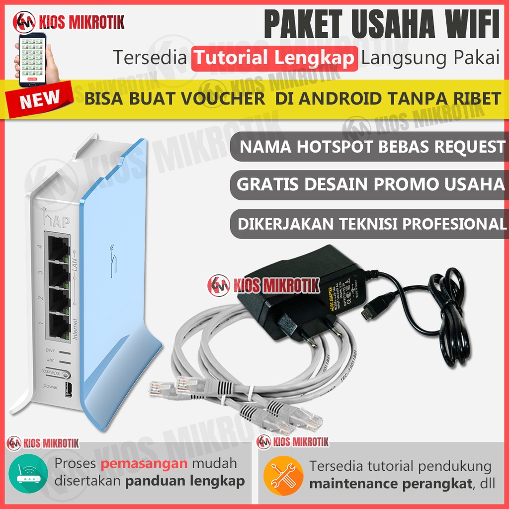 Jual Alat Usaha Wifi Voucher Mikrotik RB941 Full Setting Langsung Colok ...