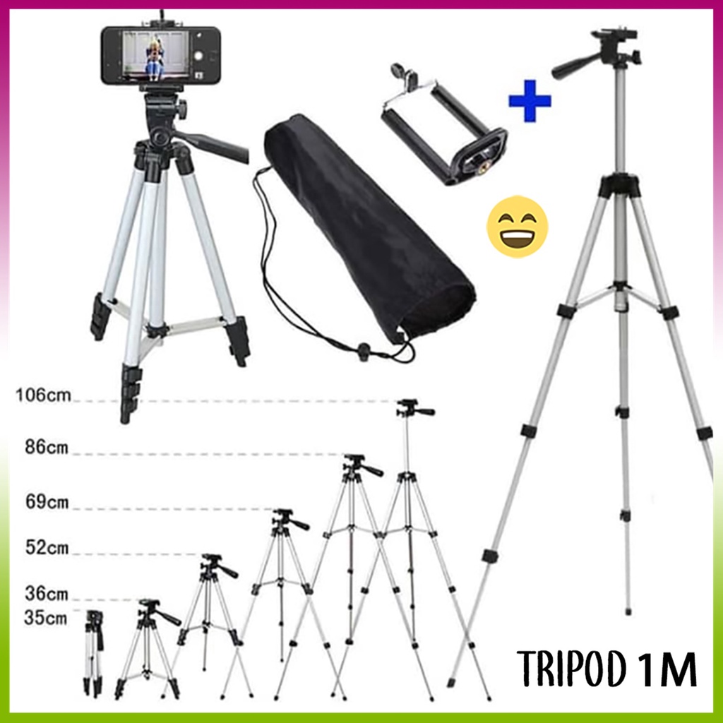 Jual Tripod HP 1 meter 1M Holder Handphone Tinggi Kaki Tiga Free Holder U Cia Acc | Shopee Indonesia