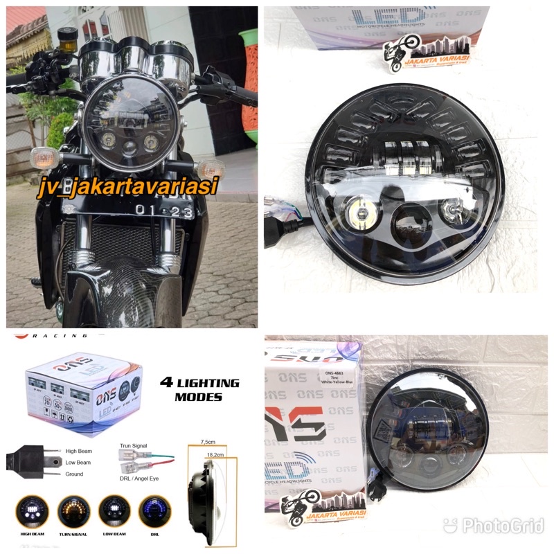 Jual Lampu Daymaker Deymeker Bulat pnp Rx king Vixion Ninja r ss dll 7 ...