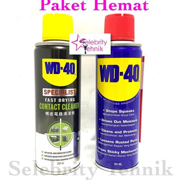 Jual Paket WD 200ml Contact Cleaner + WD 40 191ml selebr17 dijamin ...
