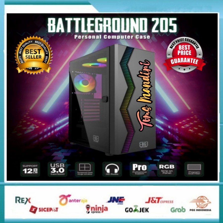 Jual Simbadda Battleground 205 RGB Tempered Glass Mid Tower Gaming ...