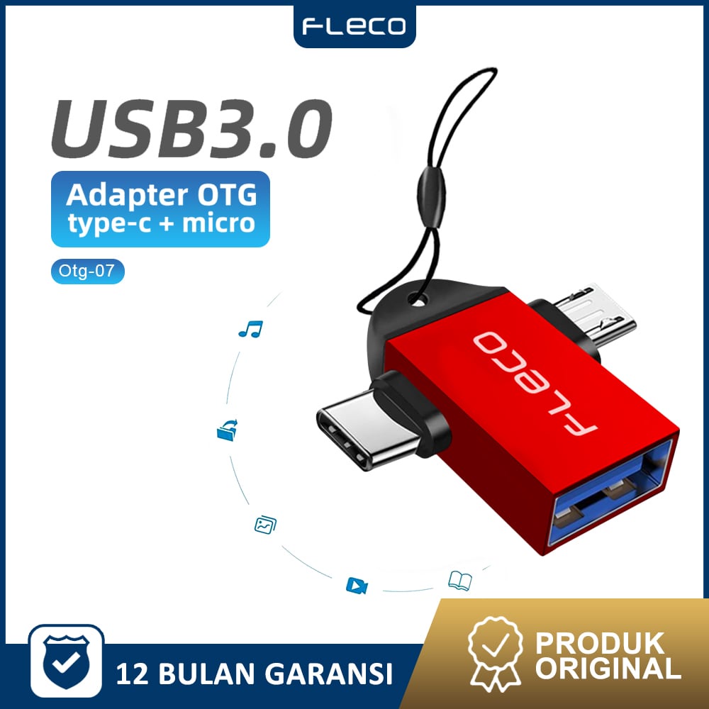Jual Otg Type C Adapter 2 In 1 Micro Usb Converter Usb C 3.0 FLECO OTG ...