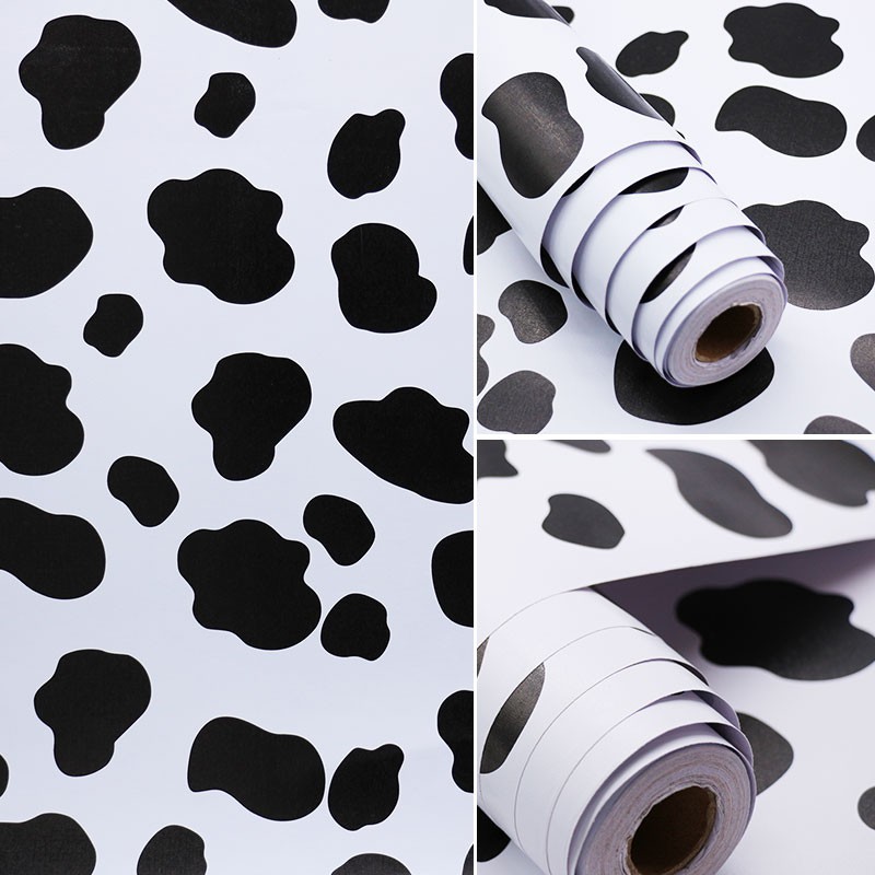 Jual Baru - Murah Wallpaper Sticker Dinding Motif Kulit Sapi Hitam ...