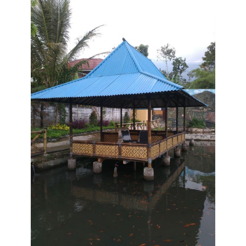 Jual saung bambu atap asbes ukuran bisa d pesan harga per m2 bisa d ...