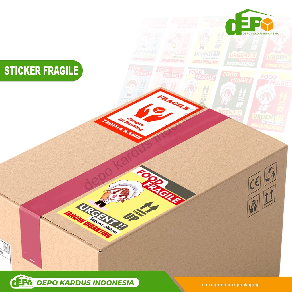 Jual Sticker FRAGILE "Food Fragile" cuttingsticker/stickercustom ...