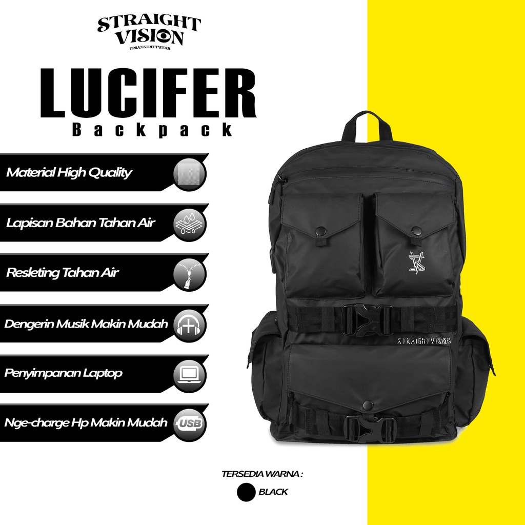Jual Straight Vision - Lucifer Water Resistant Backpack (Tas Ransel ...