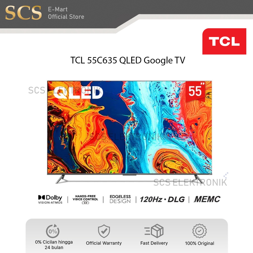 Jual TCL 55C635 QLED Google TV 4K UHD HDR Smart TV C635 55 inch ...