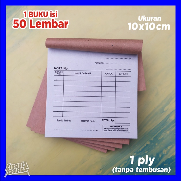 Jual Nota Penjualan Kontan Kecil Jual Beli Kosongan Kertas Buram ...