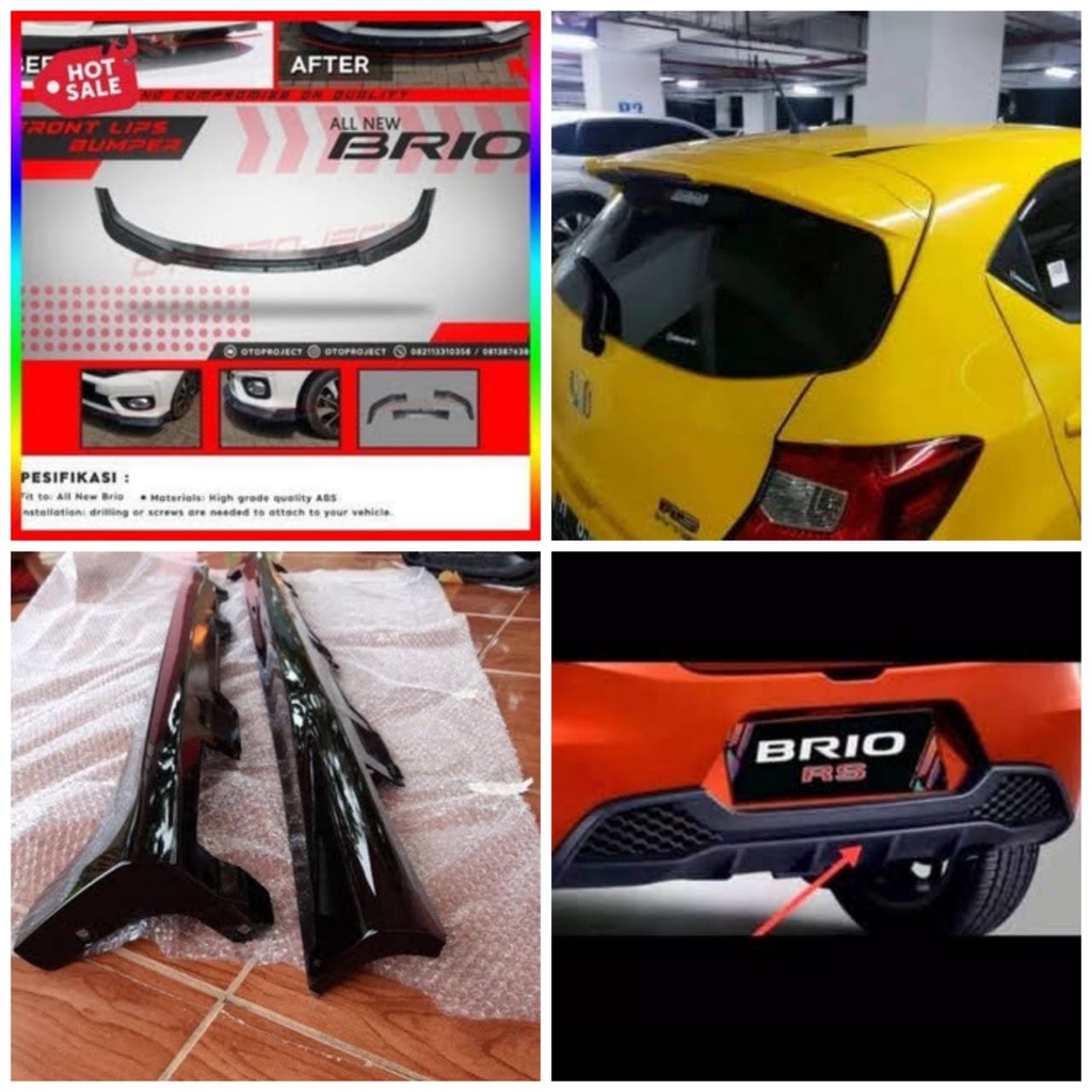 Jual Paket Side Skirt, Diffuse, Spoiler dan Lips all new brio model ...