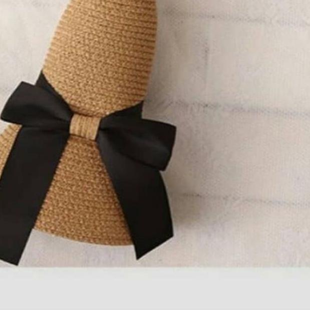 Jual Topi pantai oval PO5 / Topi pantai bucket pita hitam / Summer hat ♬ | Shopee Indonesia