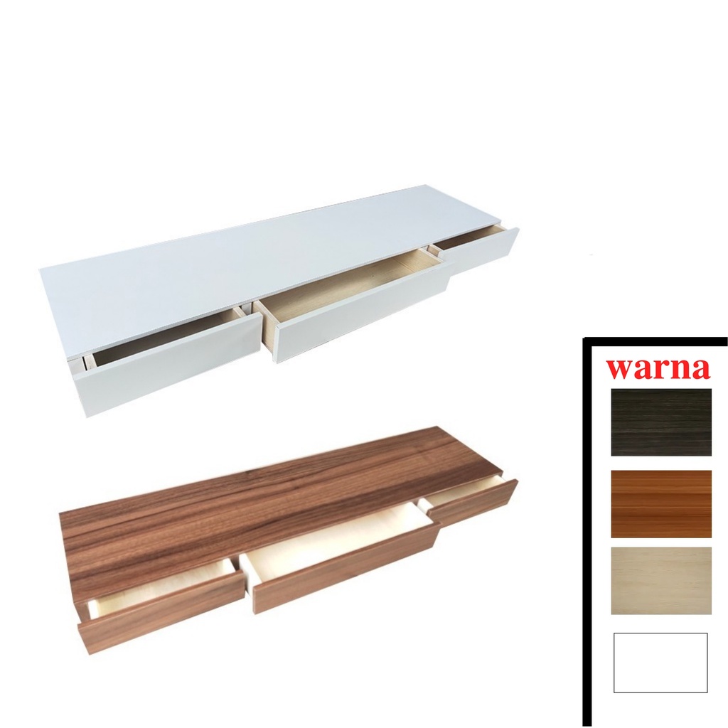 Jual Rak Dinding Ambalan/Meja Minimalis 3 Pintu Laci Tempel Dinding ...