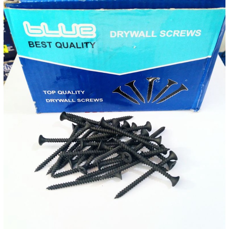 Jual Sekrup Gypsum 6 X 2" (QTY : 50 PCS) Baut Cacing Warna Hitam Drywall Screws | Shopee Indonesia