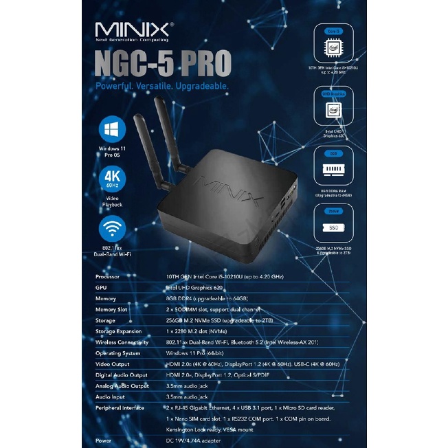 Jual MINIX NEO NGC-5 PRO - RAM 8GB ROM 256GB Mini PC Windows 11 Pro 64 ...