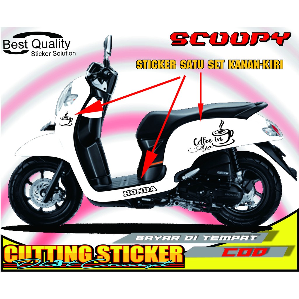 Jual Sticker Scoopy Striping Scoopy Logo Coffee In Aja Prestige All ...