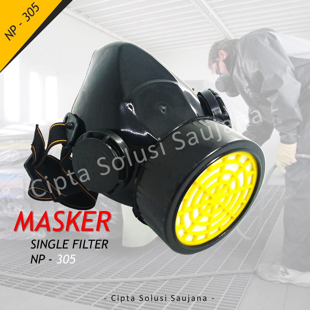 Jual MASKER PABRIK MASKER OBAT TABUNG SINGLE FILTER ANTI POLUSI KABUT ...