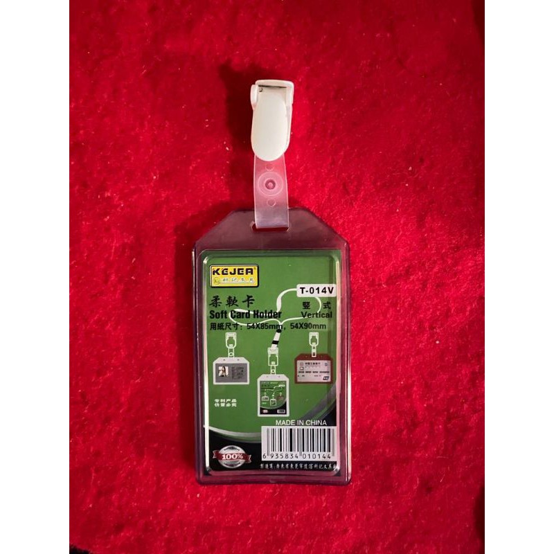 Jual Id card name tag holder kejea single card plus jepit penjepit ...