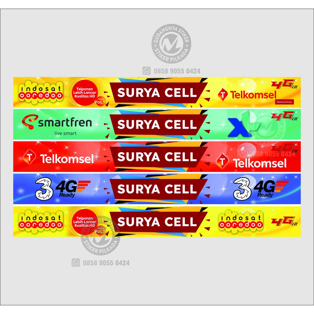 Jual STIKER VINYL LIST ETALASE KONTER PULSA (CUSTOM NAMA, DIJUAL SATUAN ...