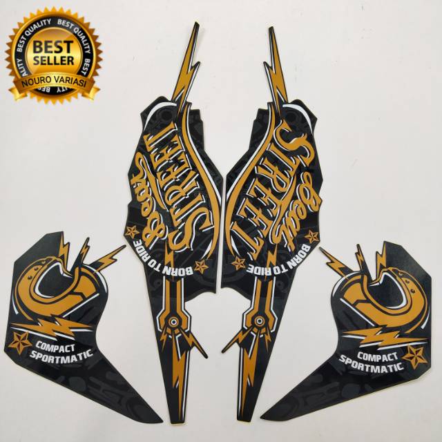 Jual striping honda beat street 2018 2019 hitam stiker list body motor ...