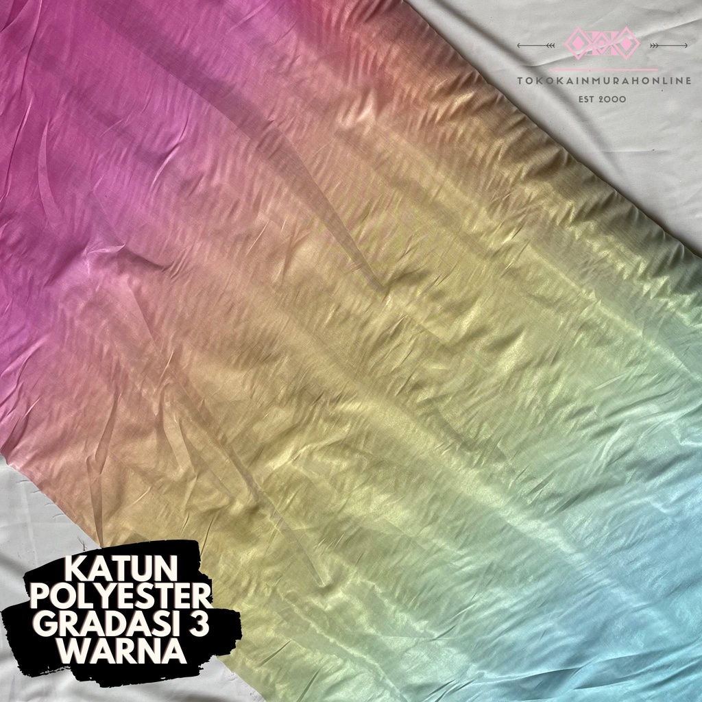 Jual Kain Katun Polyester (Poly) Gradasi 3 Warna Premium Impor | MURAH ...