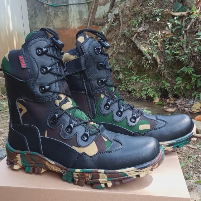 Jual Sepatu PDL Kulit Asli Merk APIK Sepatu PDL Loreng Malvinas Tni ...