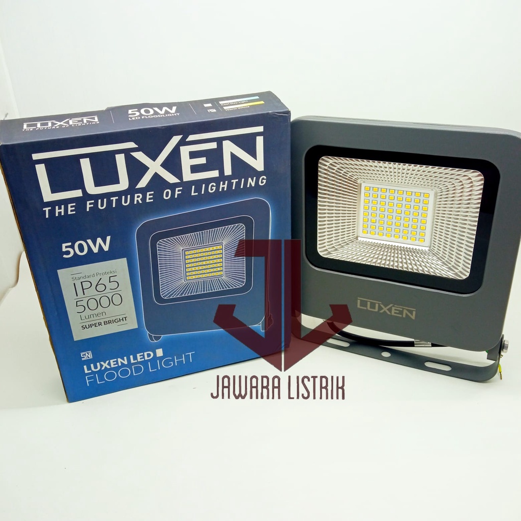 Jual LAMPU SOROT LUXEN LED FLOOD LIGHT SLIM 50W 50 W WATT BERGARANSI ...