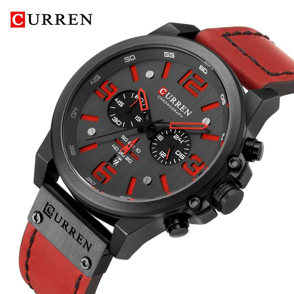 Jual CURREN 8314 Jam Tangan Pria Analog Tali Kulit Chronograph Aktif ...