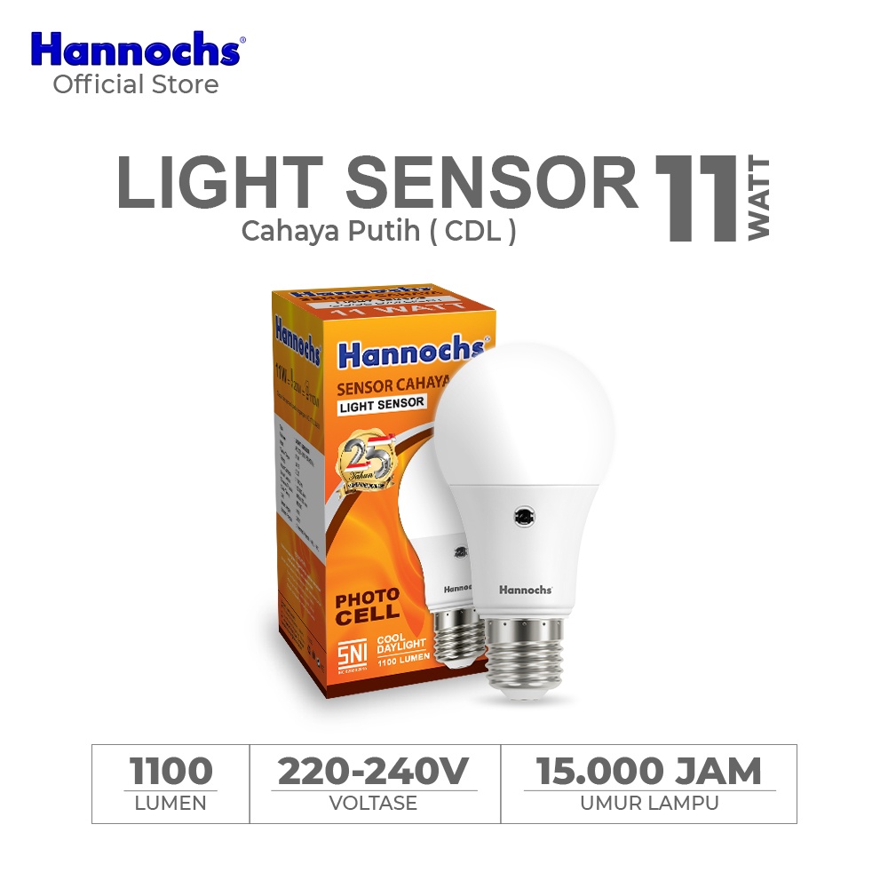 Jual Hannochs Lampu LED Light Sensor (Sensor Cahaya) 11 watt cahaya ...
