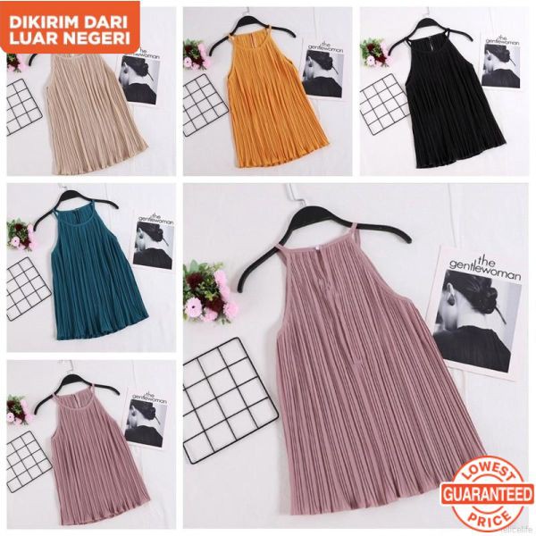 Jual Tank Top Tanpa Lengan Bahan Sifon Warna Polos | Shopee Indonesia