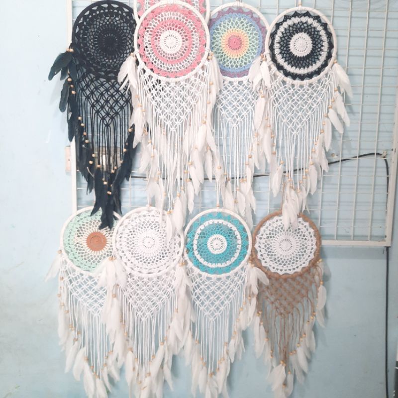 Jual wallkeder dream catcher bali makaram bulu diameter 22cm | Shopee ...