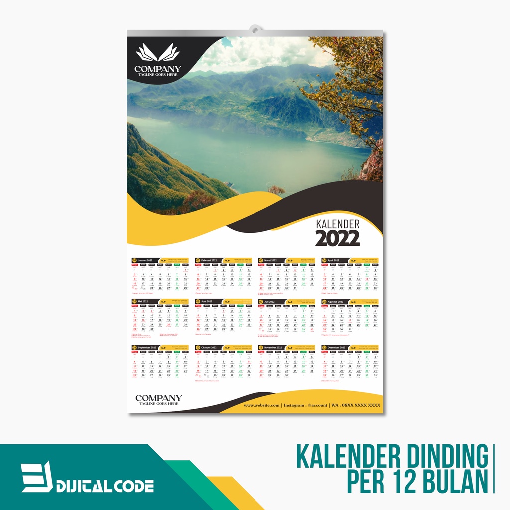 Jual Desain & Cetak Kalender Dinding 2025 Isi 1 Lembar | Shopee Indonesia