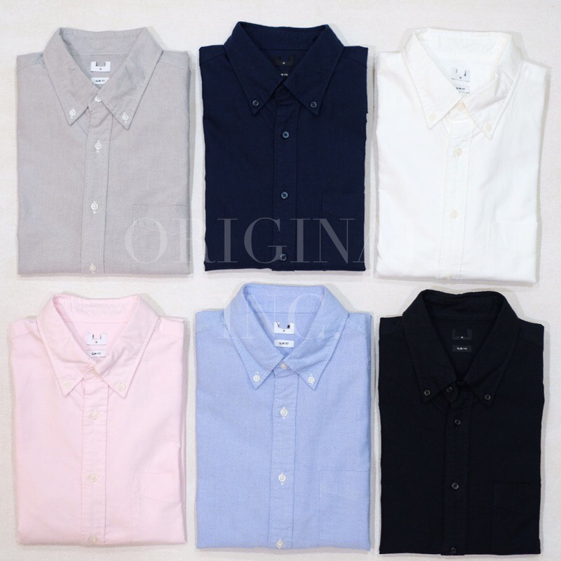 Jual Kemeja UNQ Oxford Slim Fit Long Sleeve Shirt UNQ-LSS-07 | Shopee ...