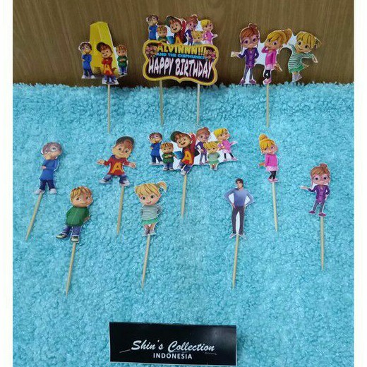 Jual Cake Topper Alvinnn Alvin and the chipmunks chipmunk set isi 11 ...