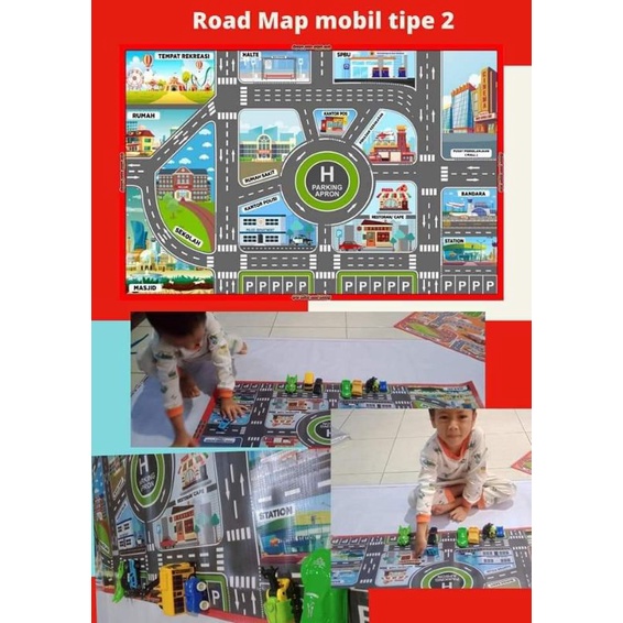 Jual 2x2 meter road map nama gedung nama fasilitas umum matras main ...