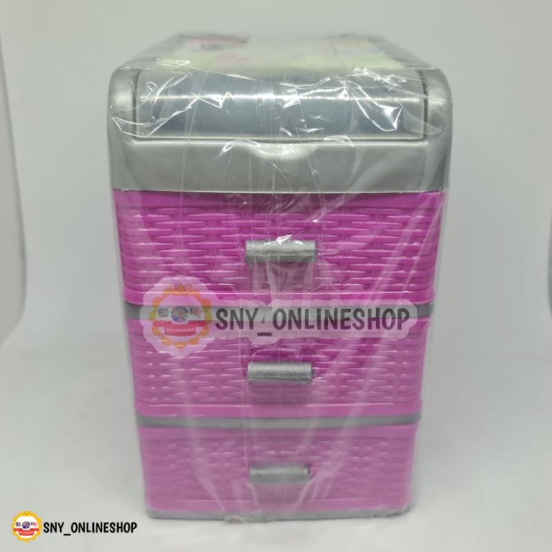 Jual Laci Mini / Mini Container 3 Susun Pink Plastik Tiara HW | Shopee ...