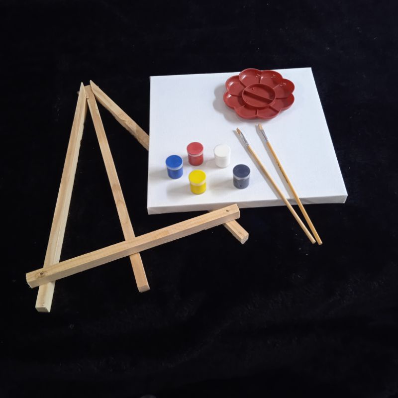 Jual paket melukis aman untuk anak termurah kanvas lukis kuas cat ...