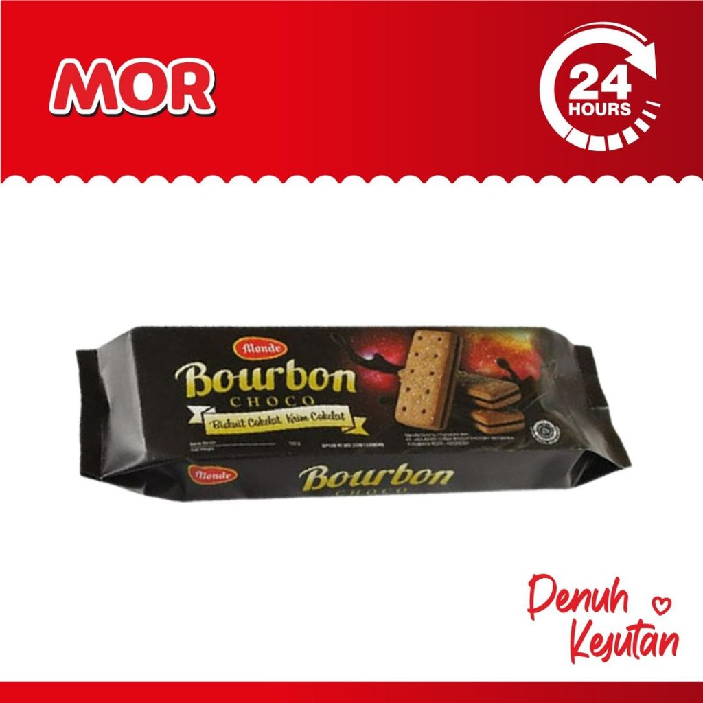 Jual MONDE Bourbon Choco Biskuit Coklat Krim 140 gr | Shopee Indonesia
