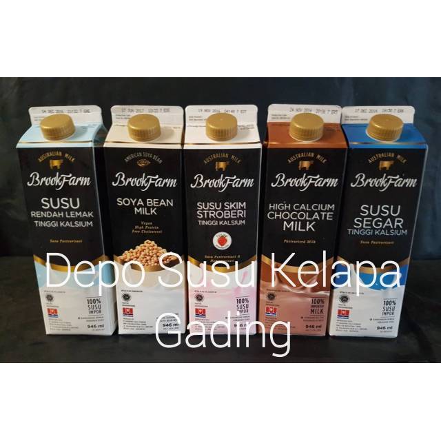 Jual Susu Brookfarm Fresh Milk / Coklat / Strawberry / Low Fat / Soya ...