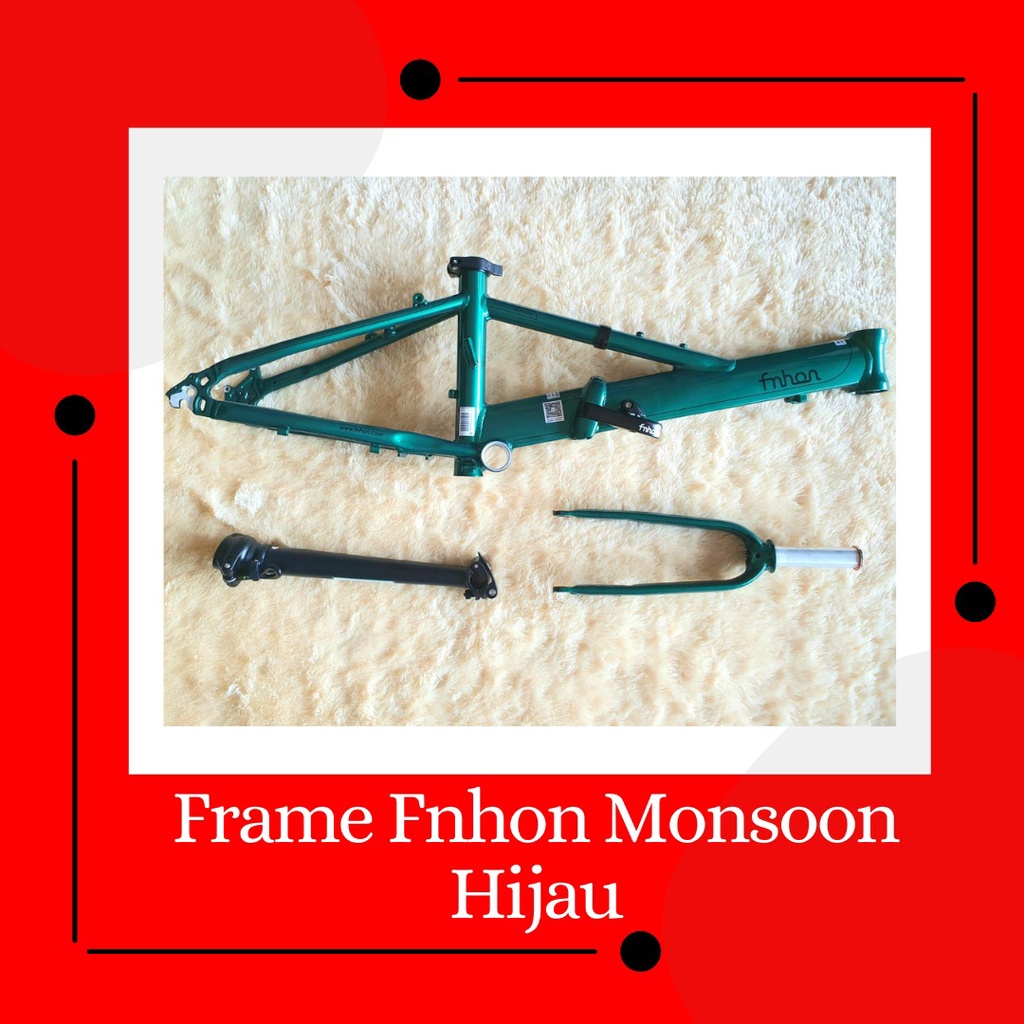 Jual Frameset Fnhon Monsoon Hijau Emerald Discbrake 20 22 inch | Shopee ...