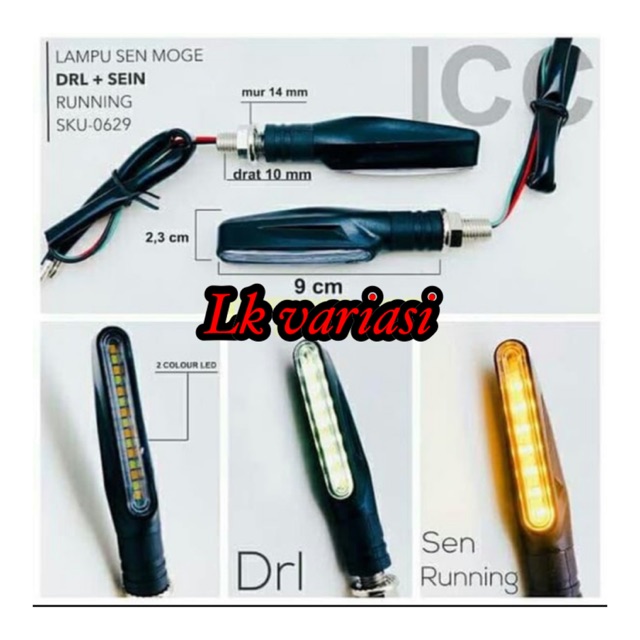 Jual Lampu sein LED running ICC ORIGINAL UNIVERSAL MOTOR | Shopee Indonesia